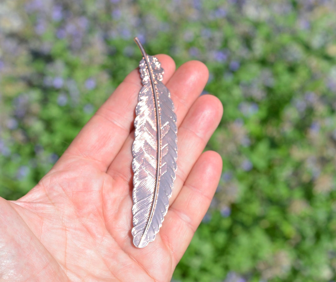 1 Feather Copper Tone Bookmark, Charm, Embellishment BC5237 - Etsy