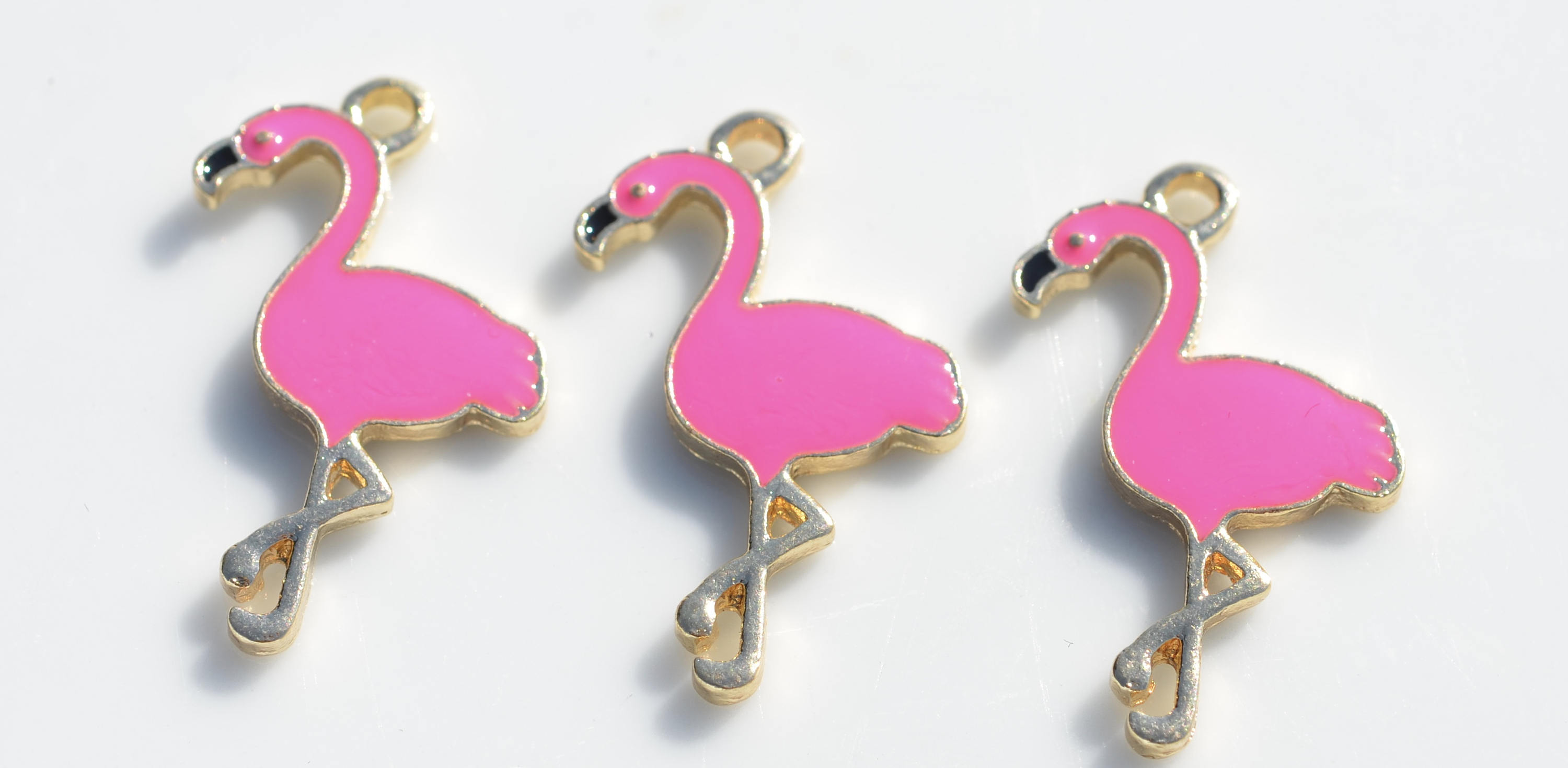 BULK 20 Pink Flamingo Gold Tone Bird Charms GC5928 - Etsy