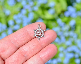 20pcs Helm Charms Ships Wheel Charms Antique Silver Tone 24x27mm Cf0017 ...