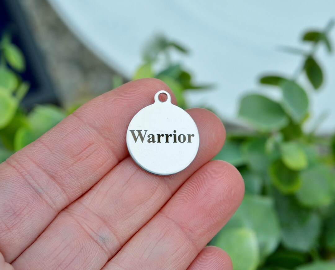 Warrior Custom Laser Engraved Stainless Steel Charm CC326 - Etsy