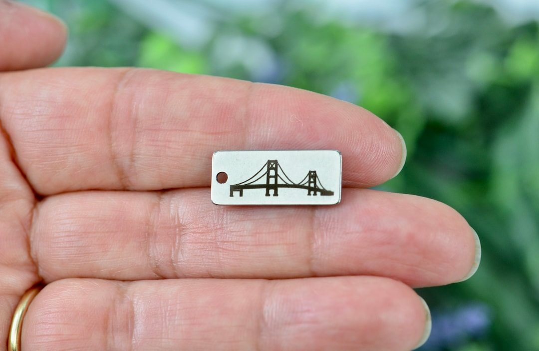 Bridge Custom Laser Engraved Stainless Steel Rectangle Charm CC1360 - Etsy