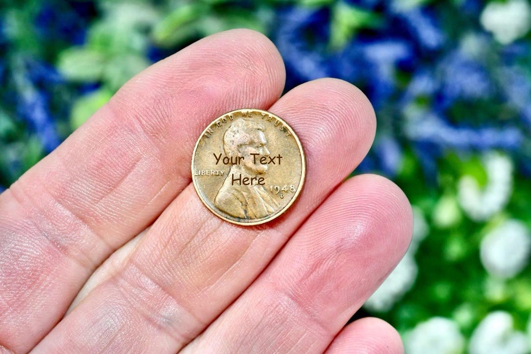 Custom Engraved Penny Charm, Years 1900 to 1959, Free Personalization ...
