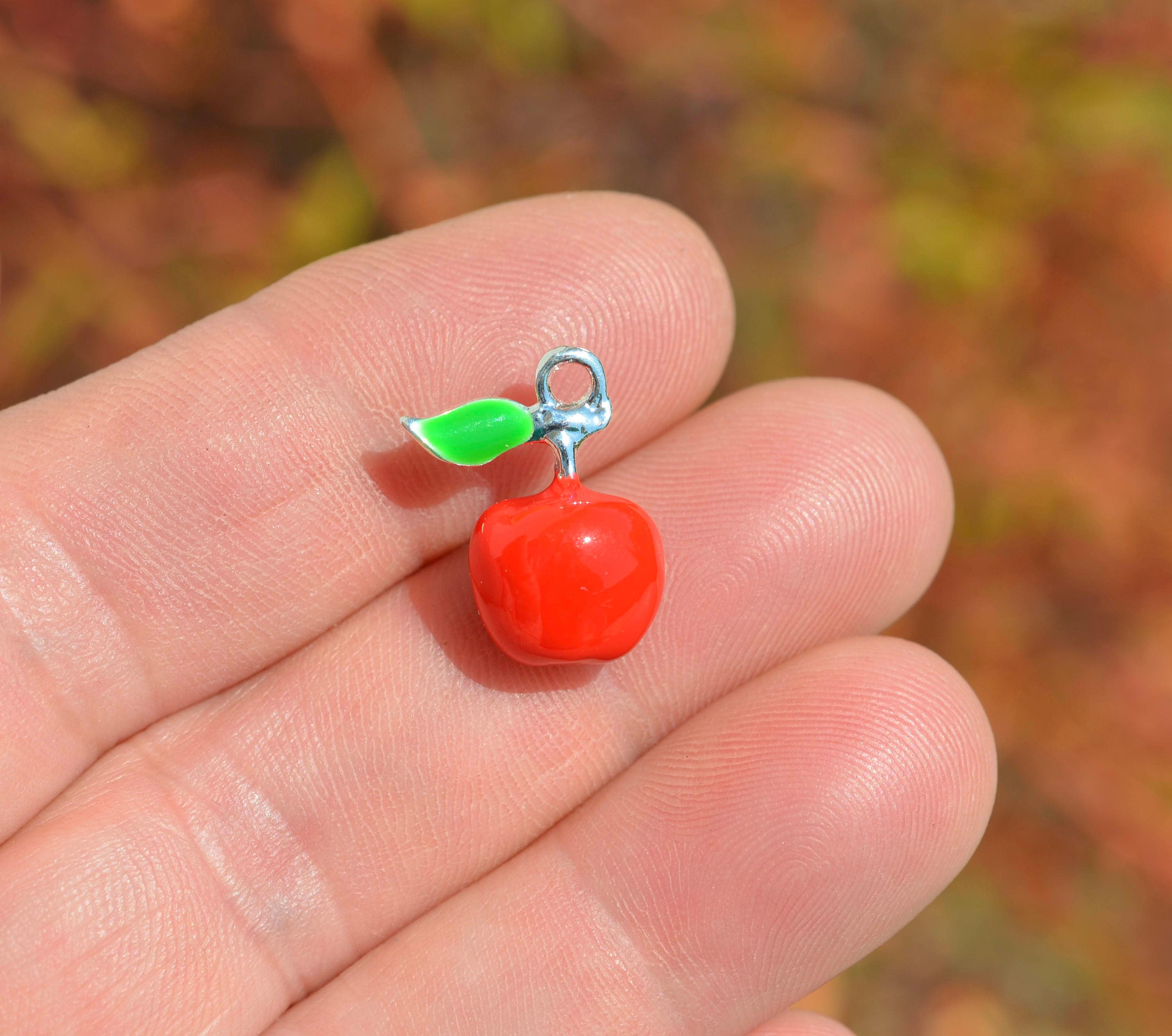 1 Red 3D Apple Charm SC6042 | Etsy