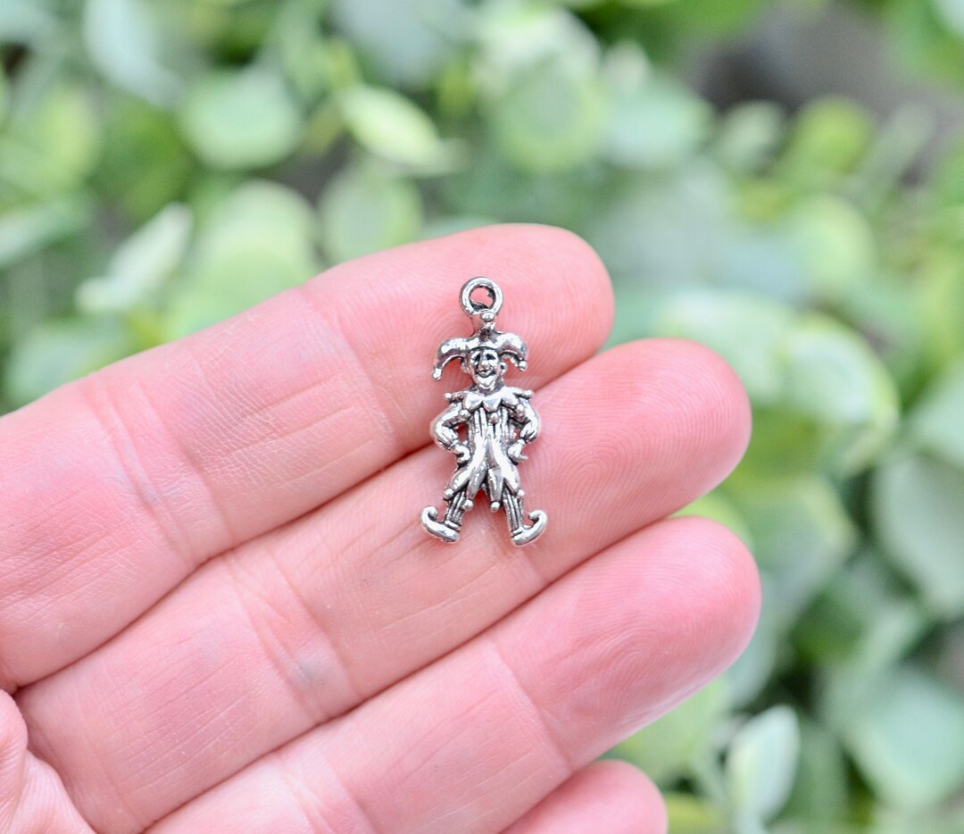 10 Clown, Jester Silver Tone Charms SC6240 - Etsy