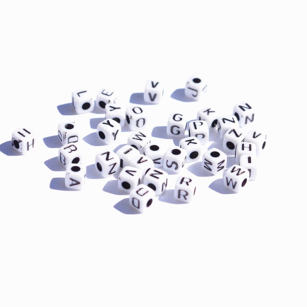 Square Alphabet Letter Beads - Etsy