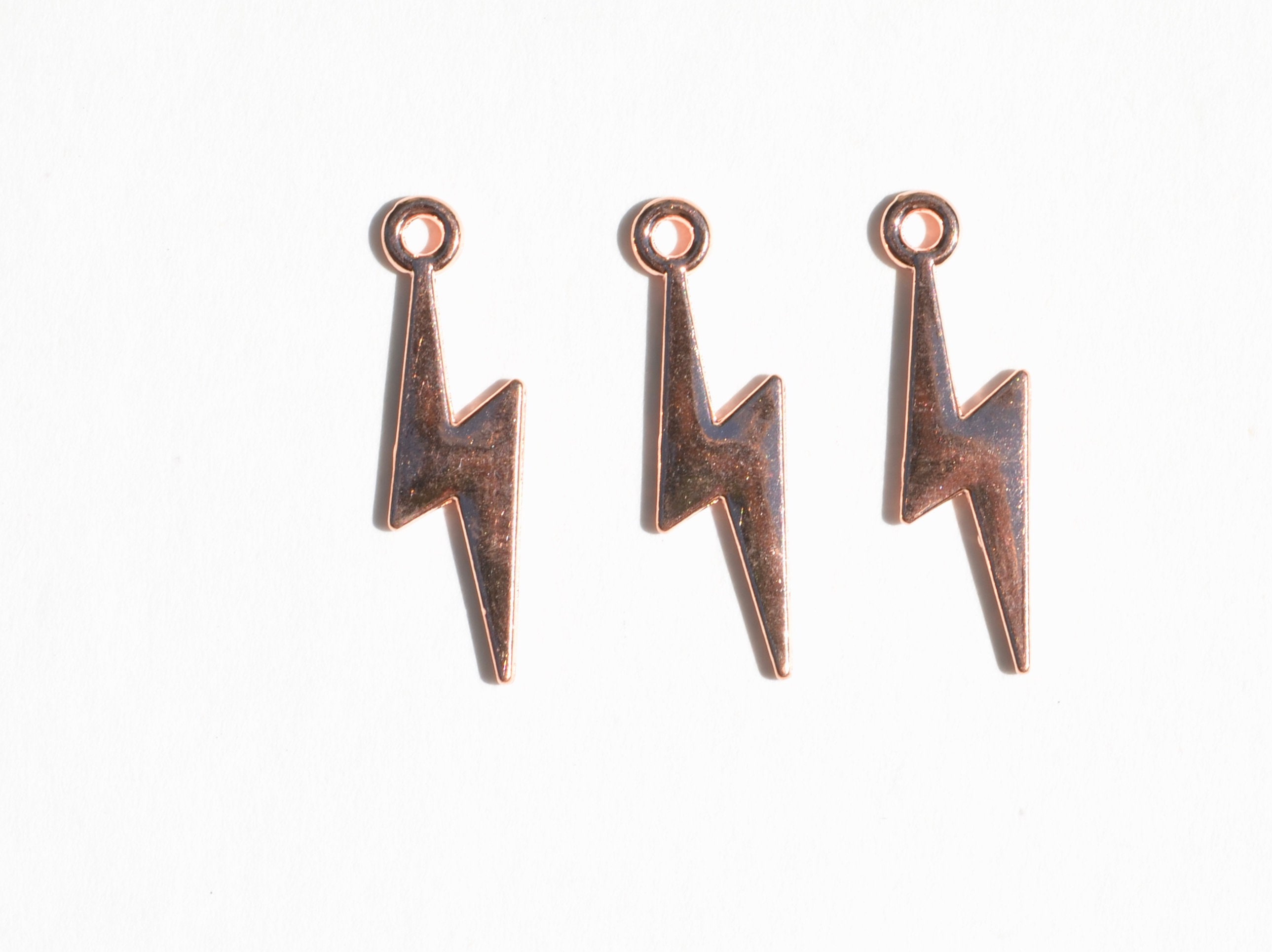 BULK 20 Lightning Bolt Rose Gold Tone Charms GC3362 - Etsy