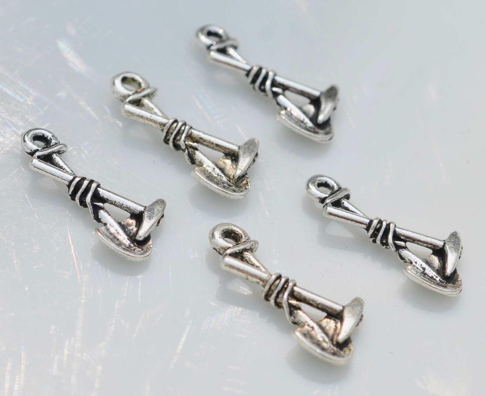 10 Mining Pick and Shovel Silver Tone Charms SC4108 - Etsy
