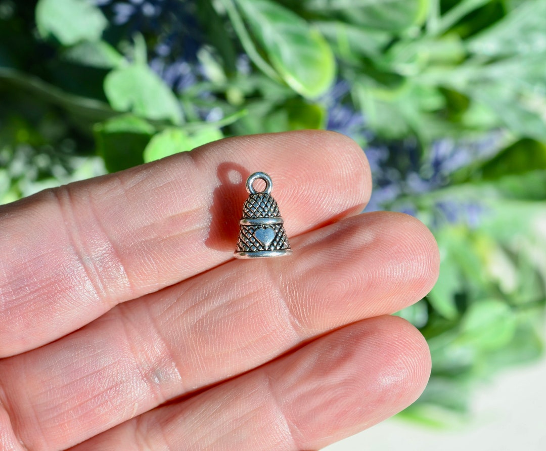 1 Silver Thimble Charm SC3129 - Etsy