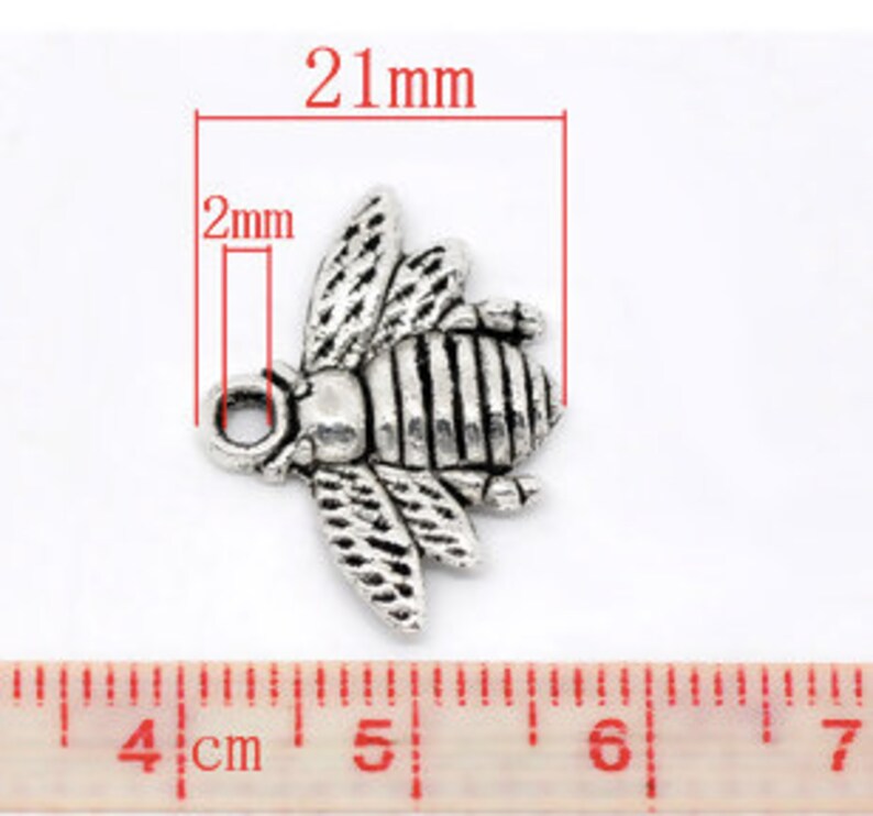 BULK 50 Bee Silver Tone Charms SC6544 - Etsy