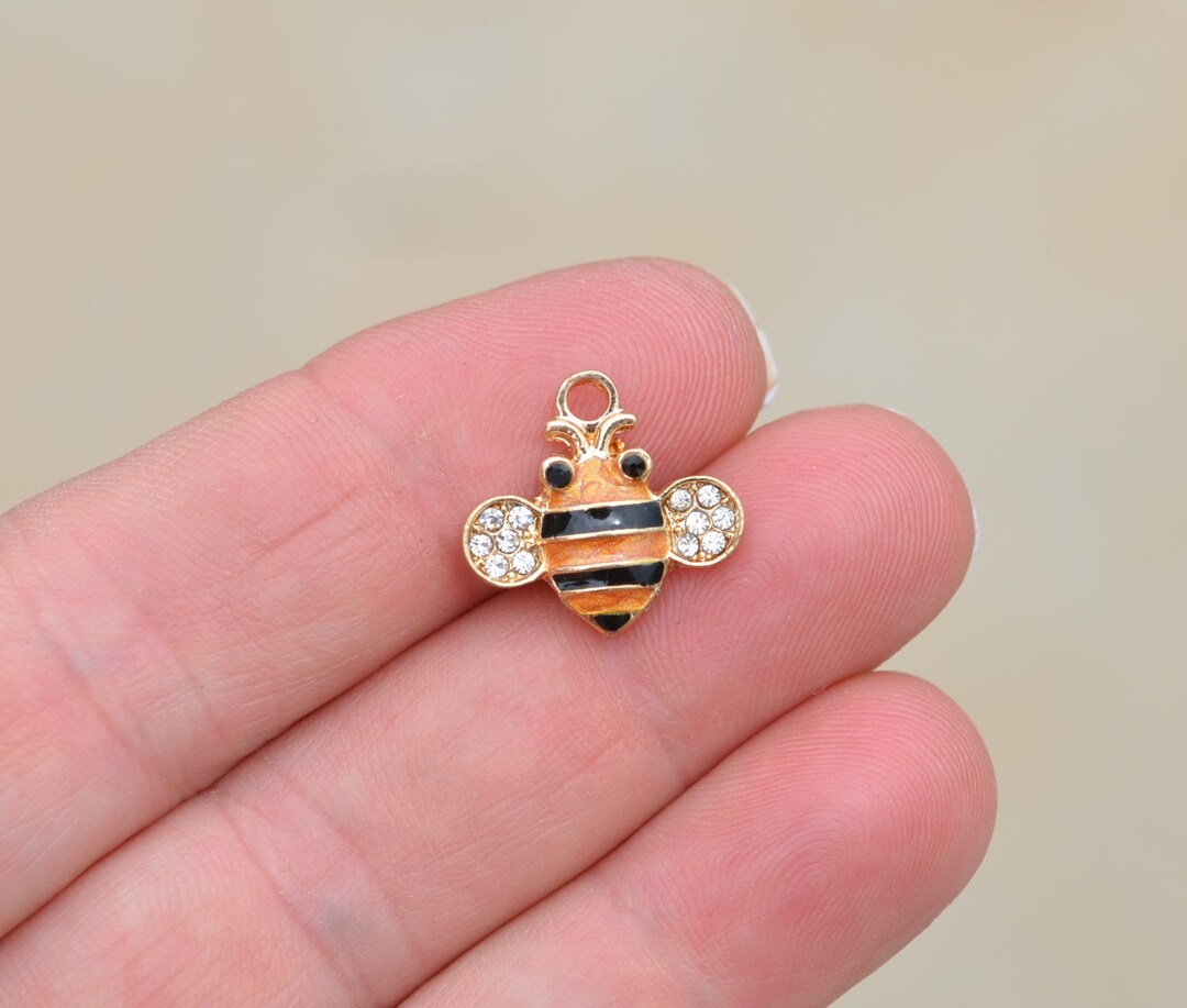 BULK 20 Gold and Black Enamel Bee Charms GC2746 - Etsy
