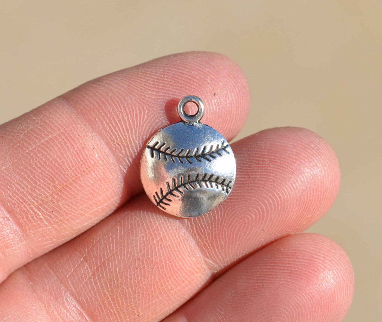 10 Baseball Silver Tone Charms SC1210 - Etsy