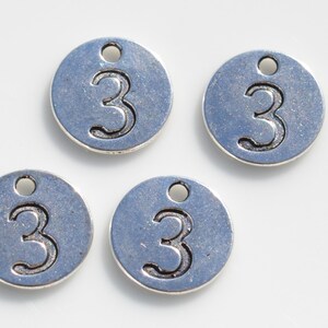 1 Number 3 Silver Tone Charm SC3731 - Etsy