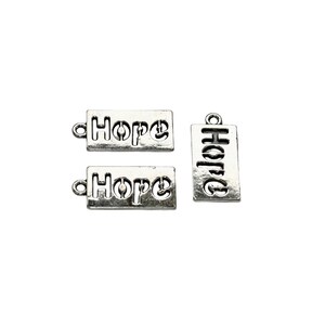 BULK 50 HOPE Silver Tone Charms SC1509 - Etsy