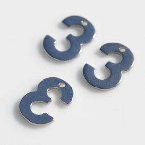 1 Stainless Steel Number 3 Charm SC5079 - Etsy