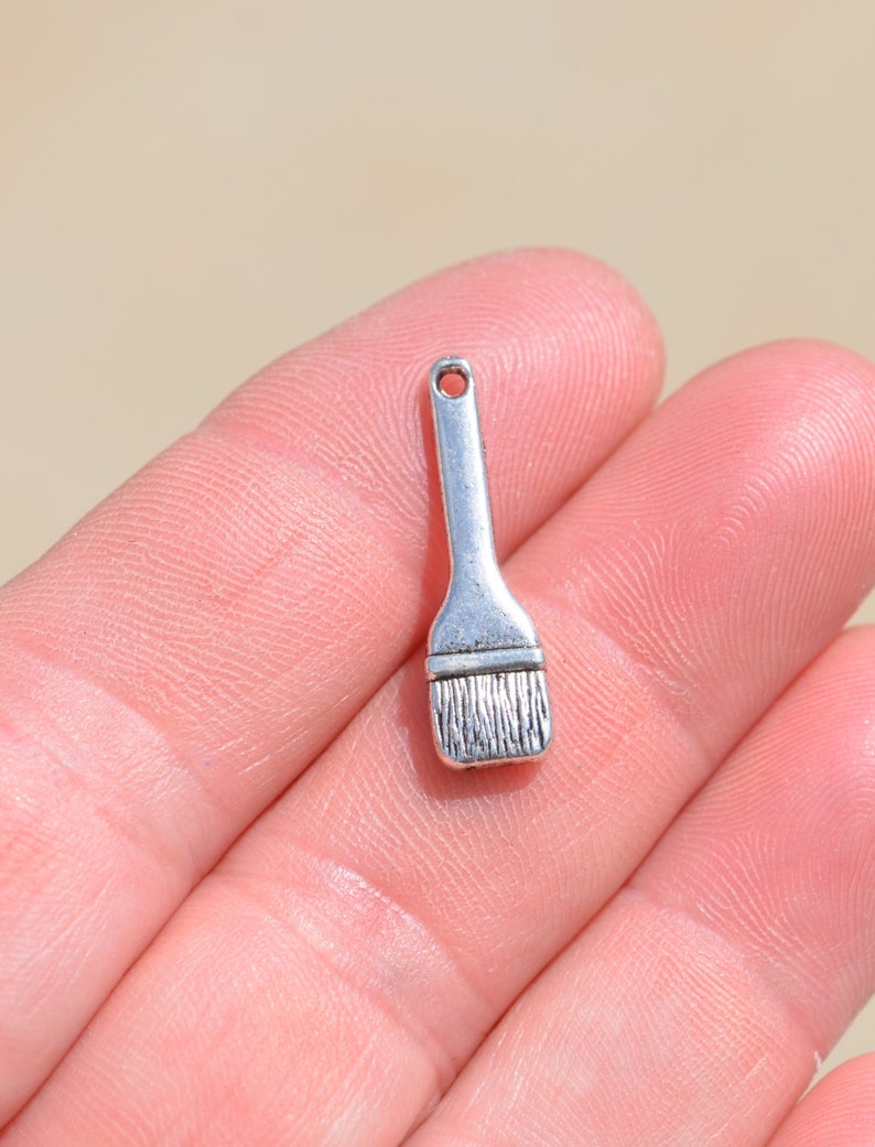 BULK 20 Paint Brush Silver Tone Charms SC5144 | Etsy