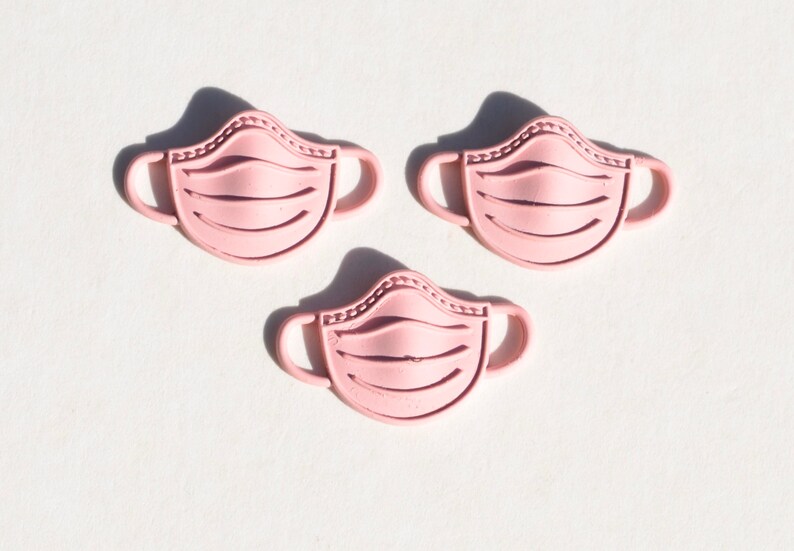 5 Pink Face Mask 3D Silver Tone Charms SC3367 - Etsy