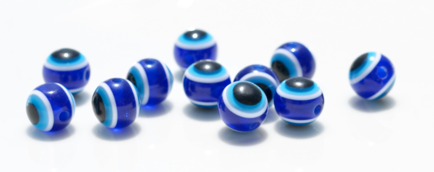 BULK 50 Blue Evil Eye Beads BD930 | Etsy