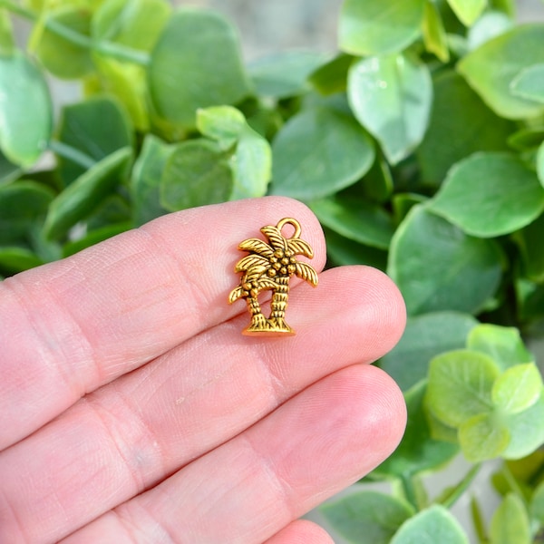 Gold Palm Tree Charm - Etsy