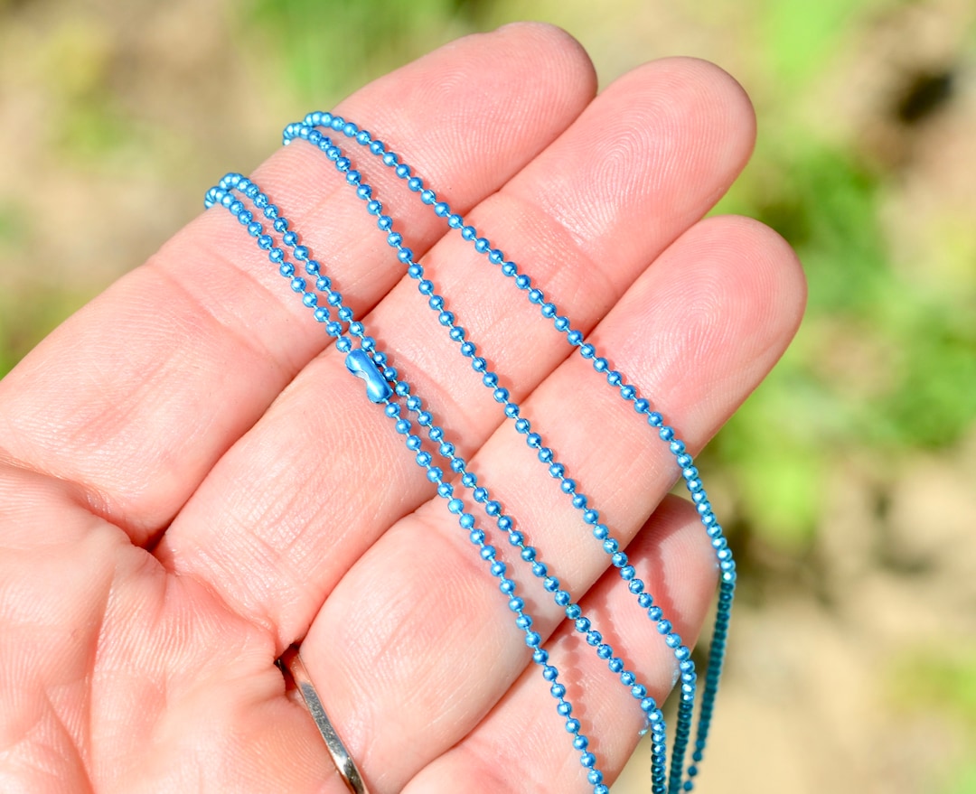 BULK 10 Blue Ball Chains 1.5mm Necklace Great for DIY Projects C1025 - Etsy
