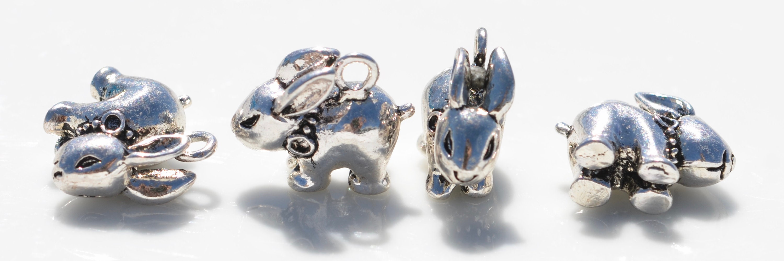 BULK 20 Bunny Rabbit 3D Silver Tone Charms SC2912 - Etsy