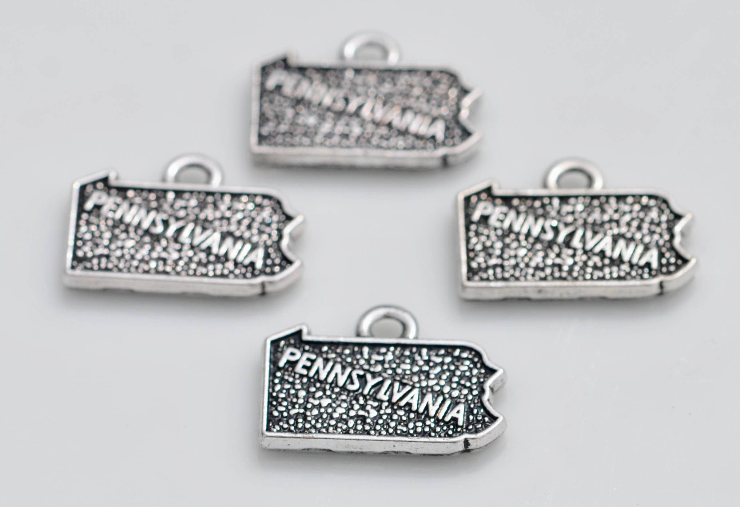 1 State of Pennsylvania Silver Tone Charm SC2723 | Etsy