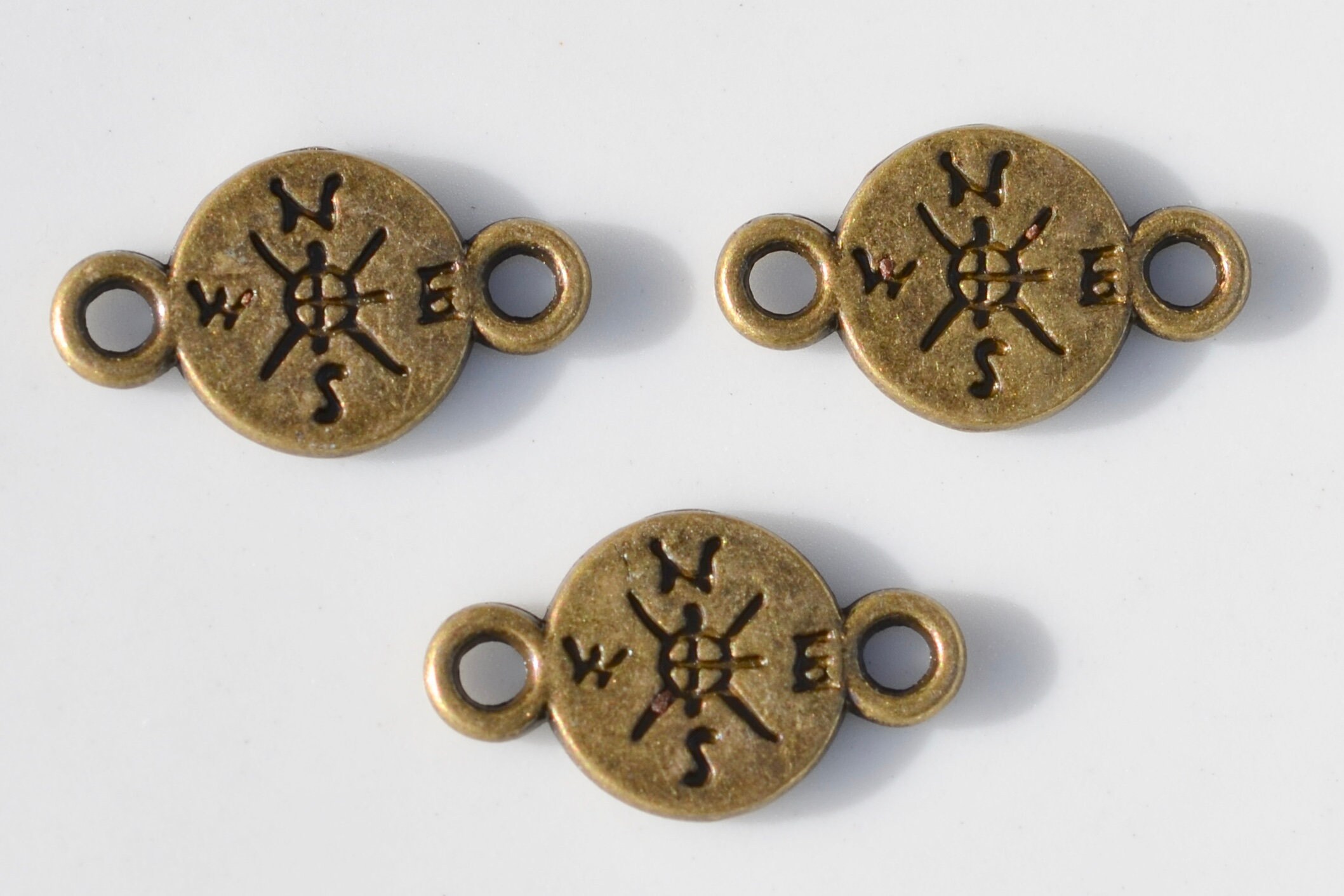 BULK 50 Compass Connector Bronze Tone Charms BC5612 - Etsy