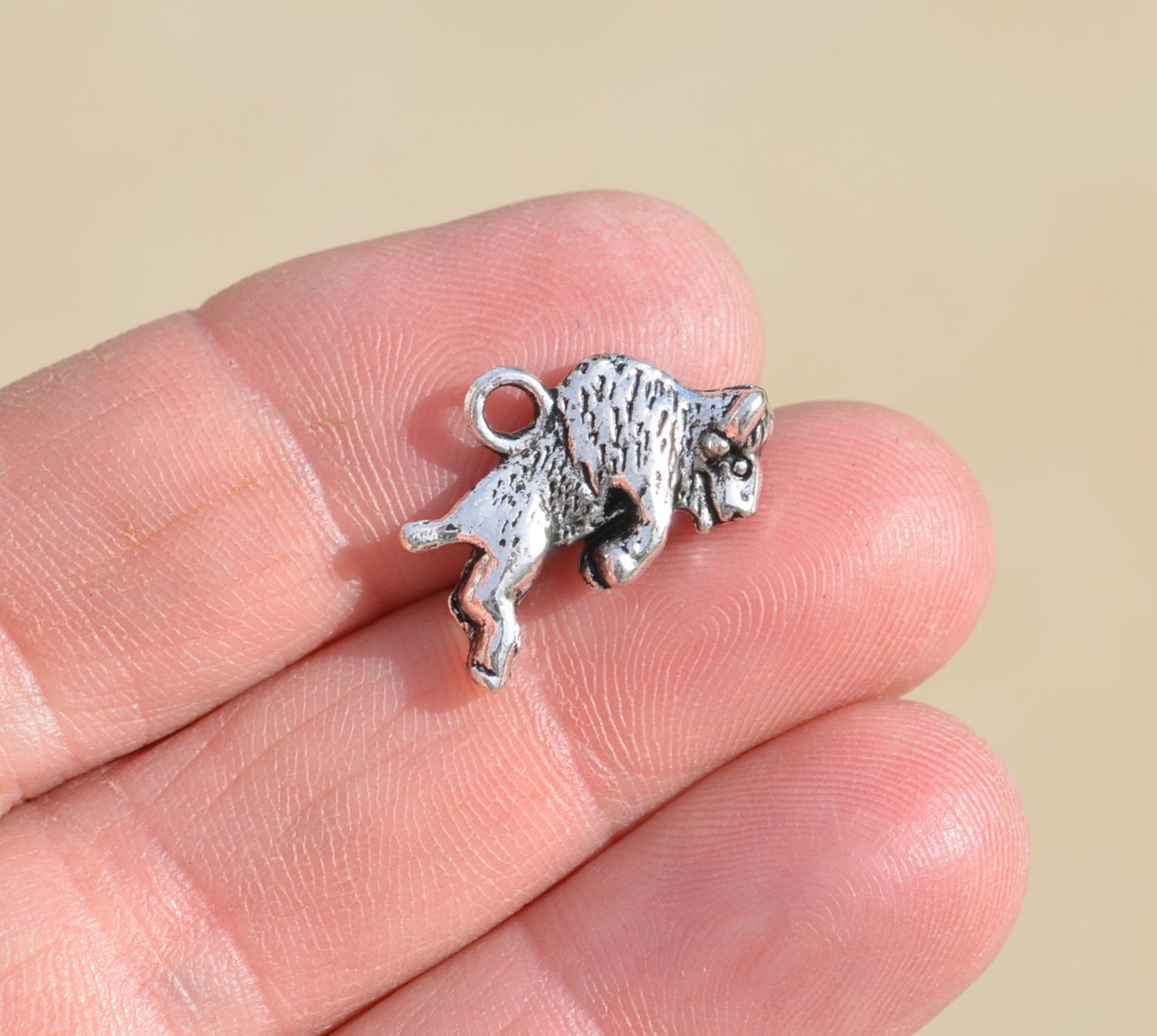 1 Buffalo 3D Silver Tone Charm SC1450 | Etsy