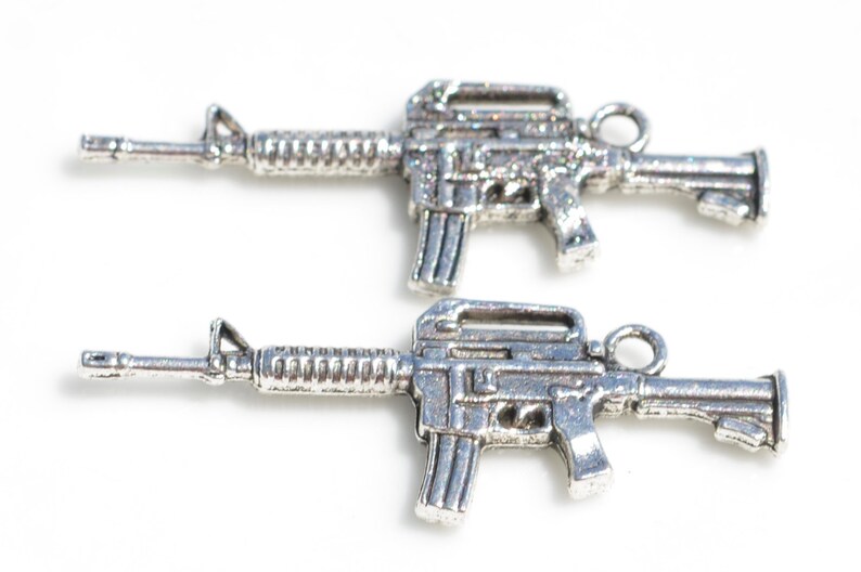 BULK 20 AR-15 Rifle Silver Tone Charms SC5703 - Etsy