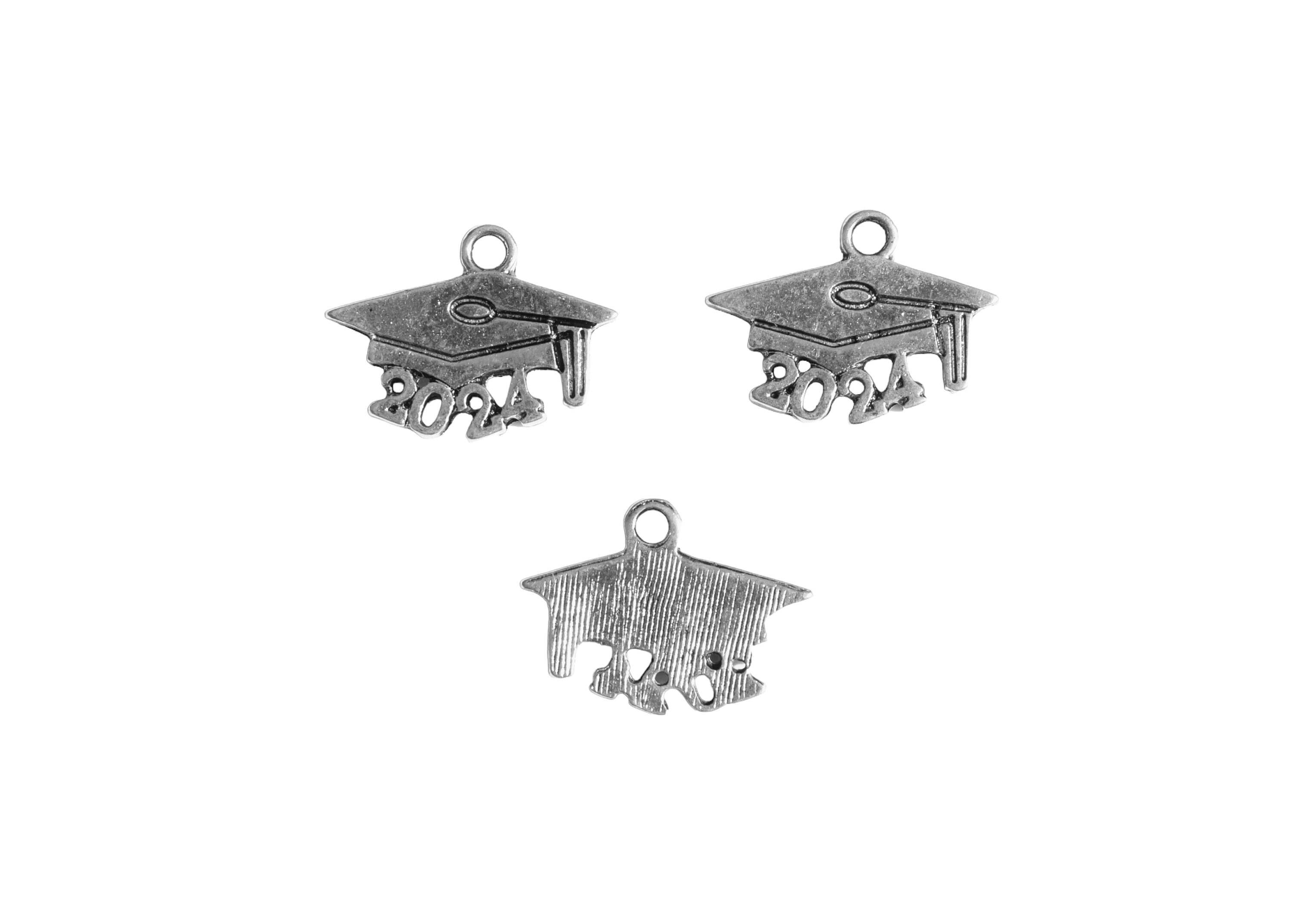 5 Graduation Cap 2024 Silver Tone Charms SC1234 - Etsy