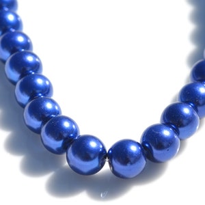 50 Deep Blue Glass 6mm Pearl Beads BD203 - Etsy