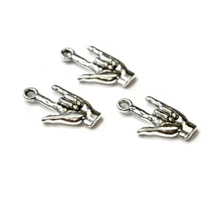 10 I Love You Hand Gesture Silver Tone Charms SC2271 - Etsy