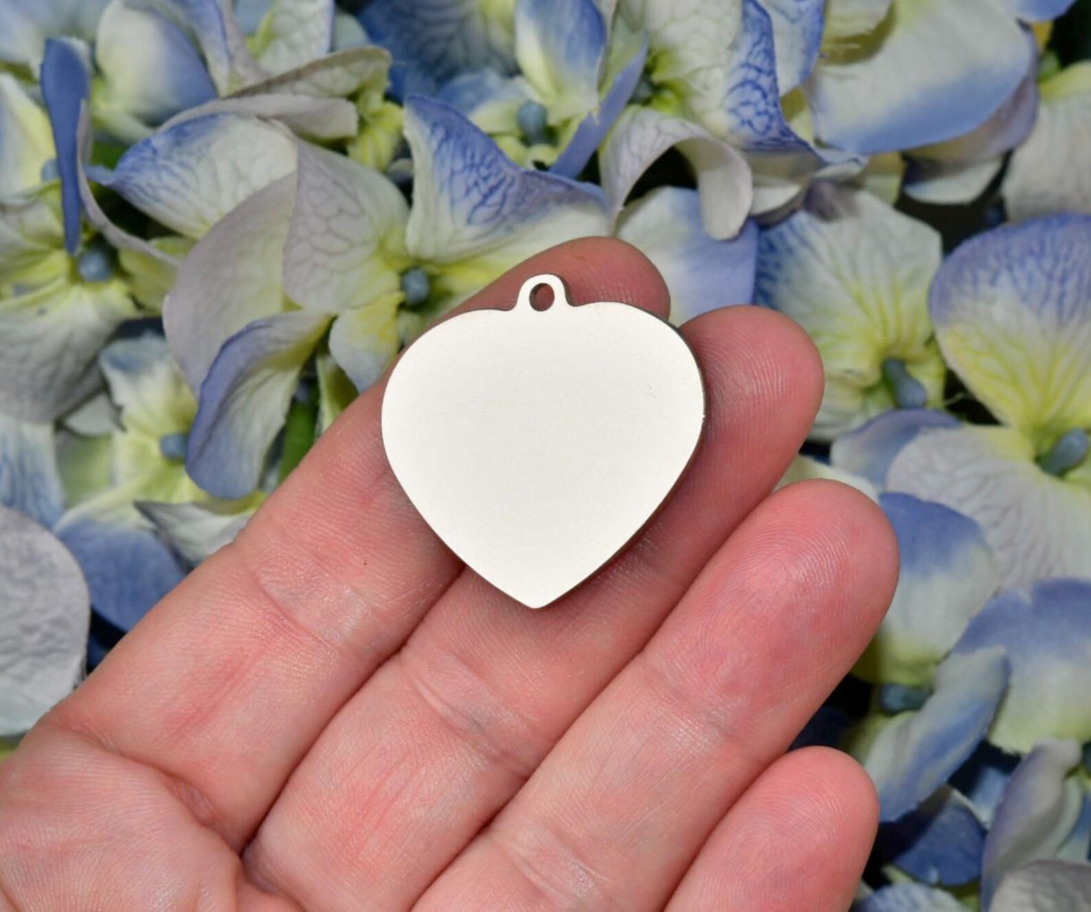 Personalized Stainless Steel Large Heart Charm, Laser Engrave, Choose ...