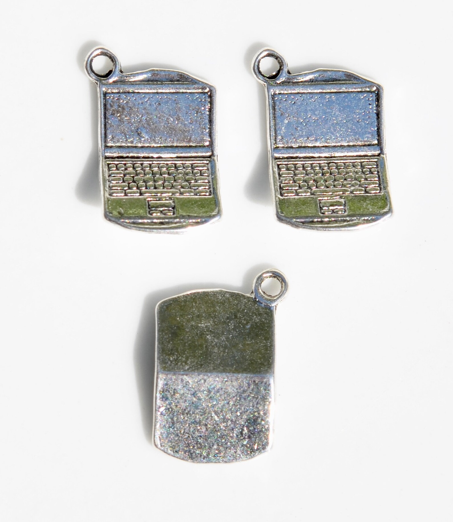 1 Computer Laptop Silver Tone Charm SC4124 | Etsy