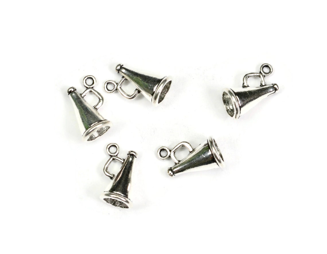 BULK 50 Cheerleading Megaphone 3D Silver Tone Charms SC2544 - Etsy