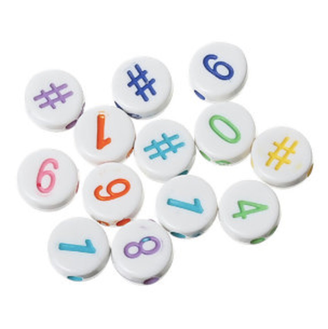 BULK 150 White Acrylic Number Beads 7mm Mixed Round Numbers - Etsy