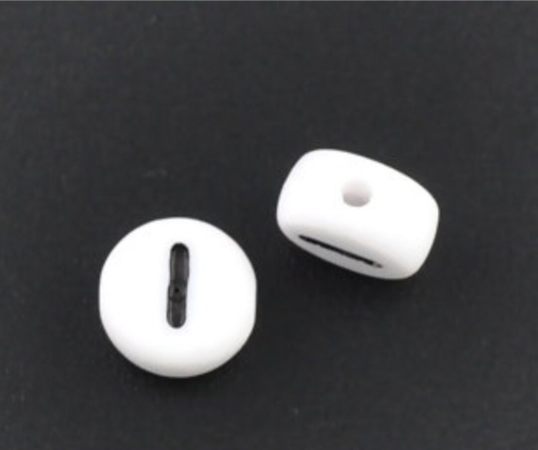 20 White Acrylic Black Number 1 Beads, 7mm Round Beads BD791 - Etsy