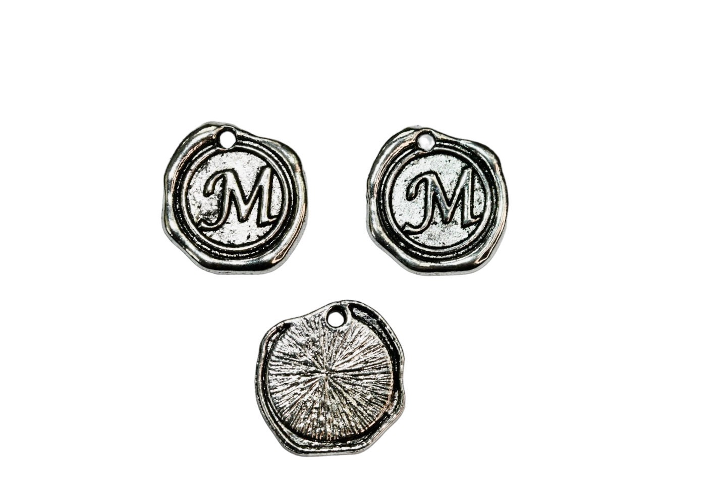 BULK 20 Letter M, Wax Stamp Silver Tone Charms SC2162 - Etsy