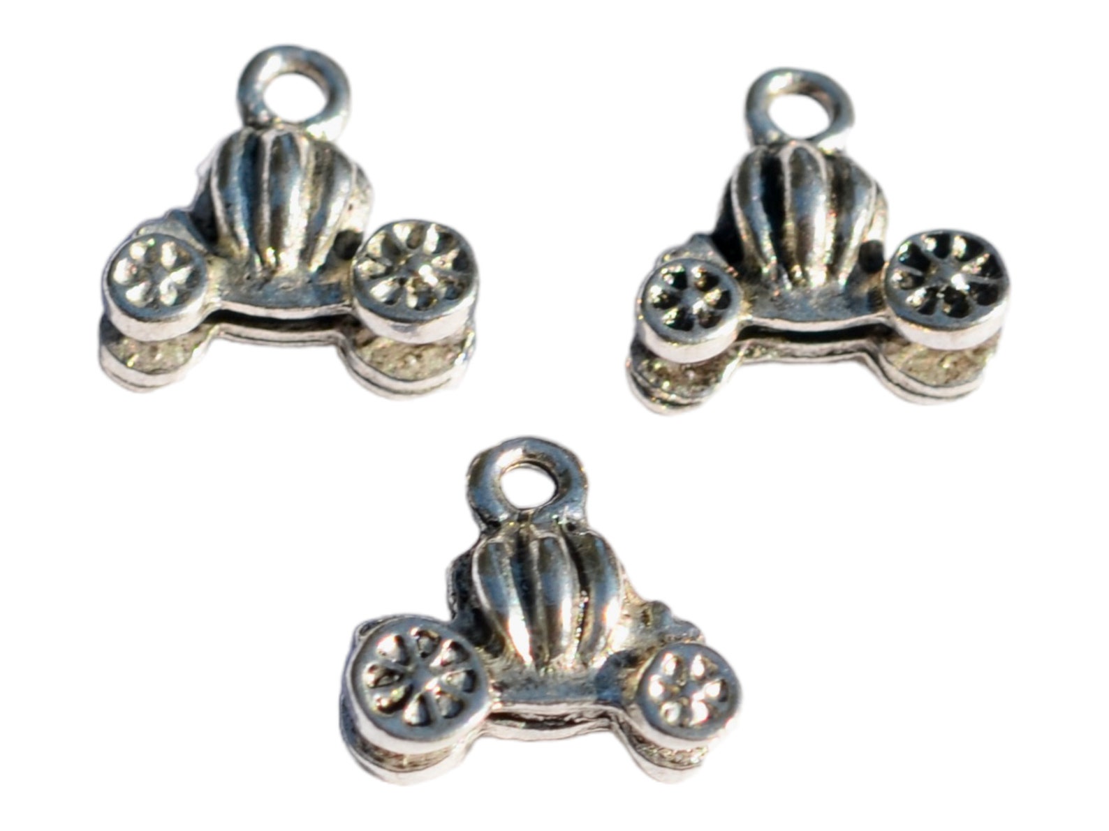 1 Pumpkin Chariot 3D Silver Tone Charm SC6556 - Etsy