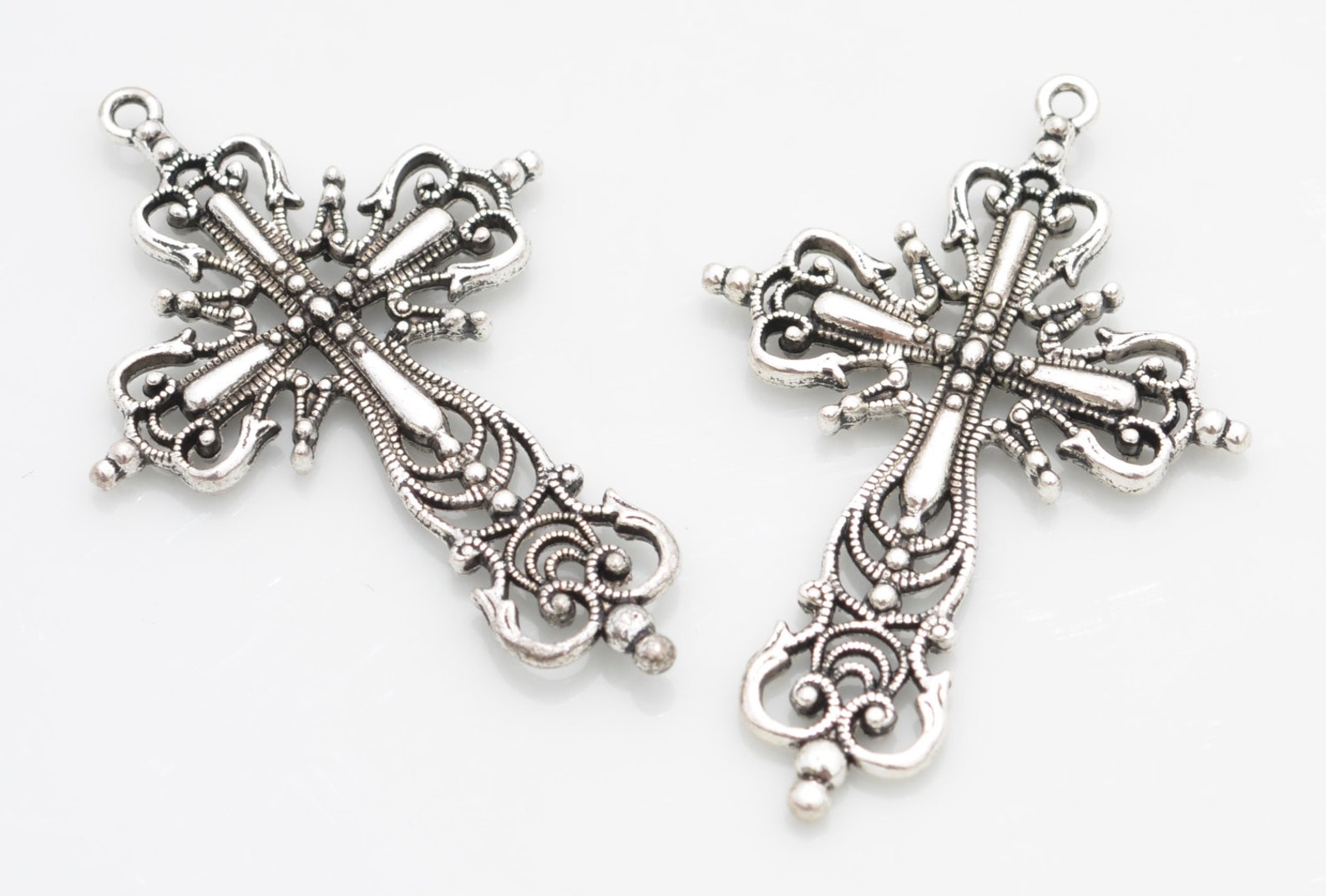 BULK 10 Large Silver Tone Cross Pendants SC3268 - Etsy