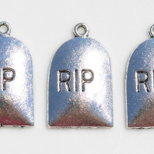 5 RIP Grave Marker Silver Tone Charms SC2080 - Etsy