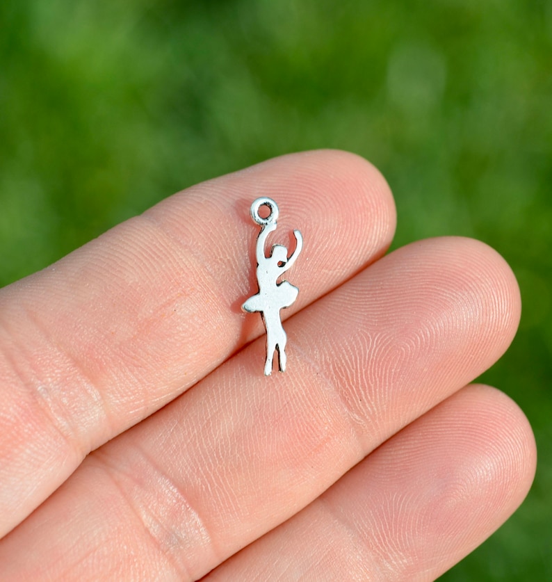 1 Tiny Ballerina Silver Tone Dancer Charm SC4022 - Etsy