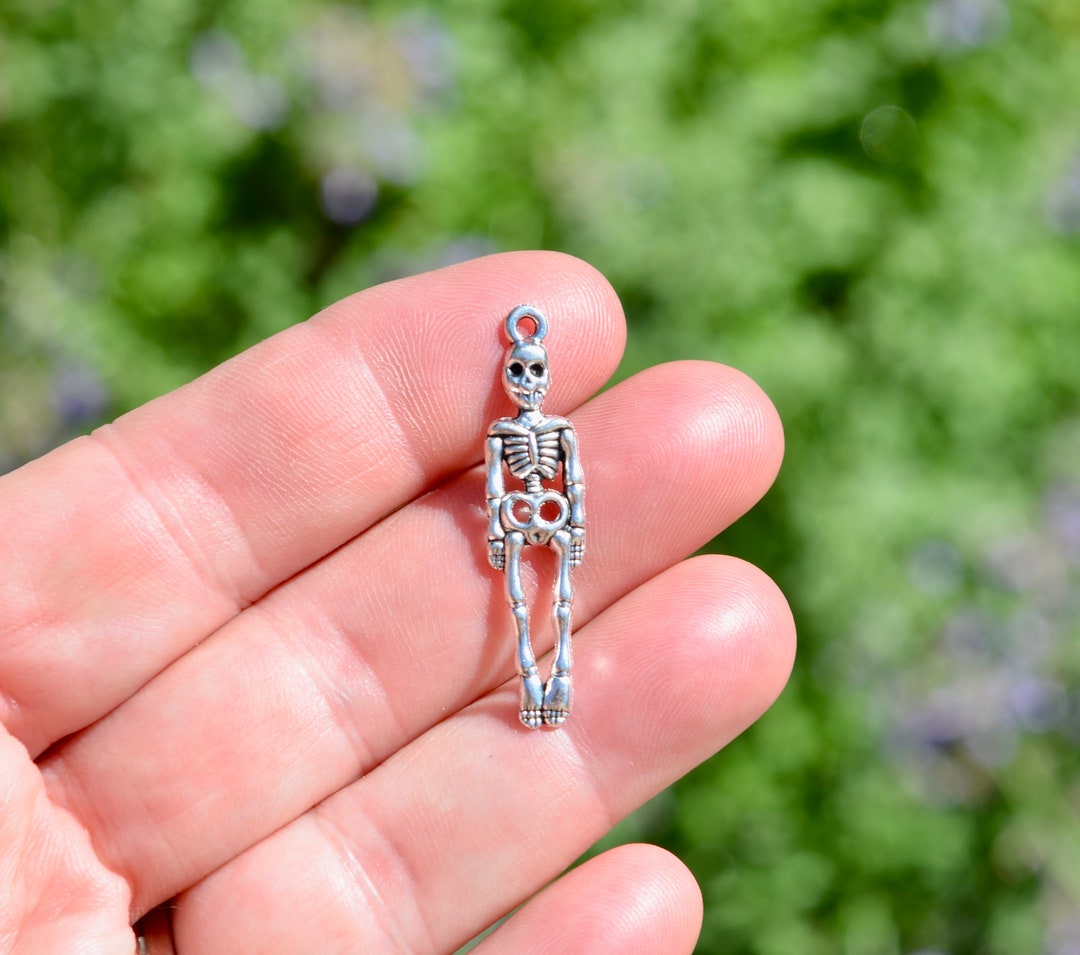 BULK 20 Skeleton Silver Tone Charms SC1502 - Etsy