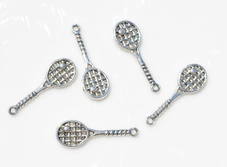 BULK 50 Tennis Racquet Silver Tone Charms SC6006 - Etsy