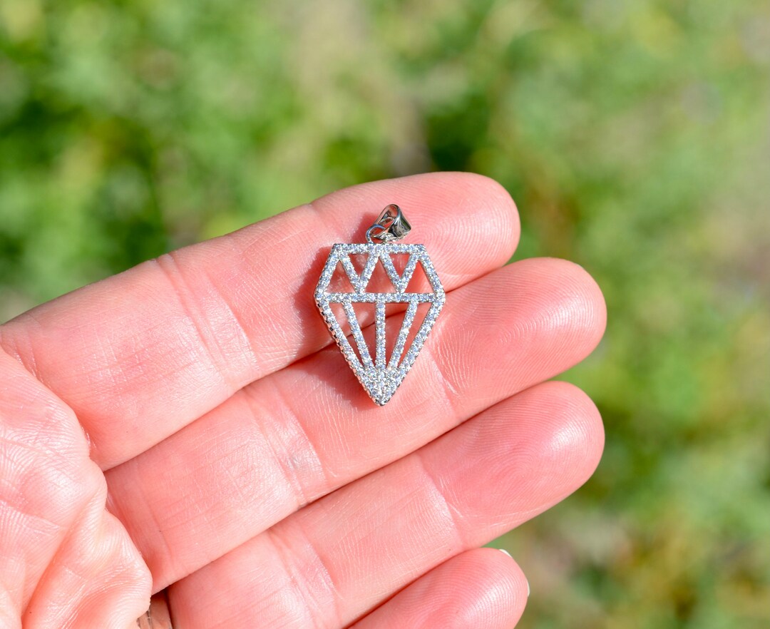 BULK 10 Diamond Shaped Charms With Pave Set Rhinestones SC2721 - Etsy