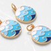 1 Blue and White Enamel Wave Charm GC5700 - Etsy