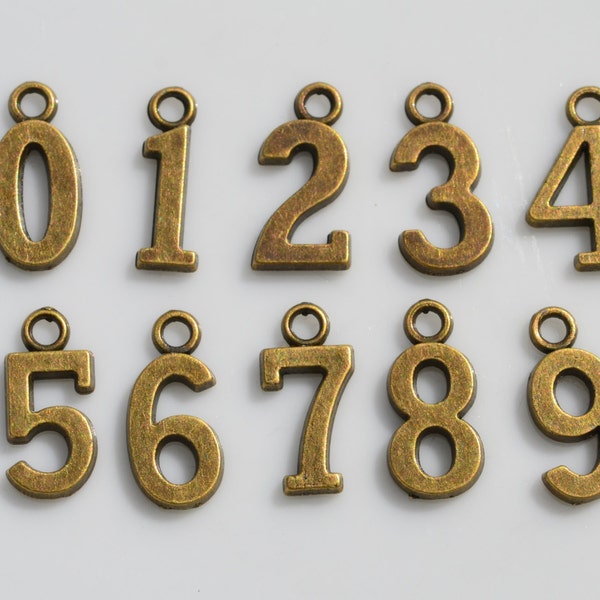Number Charms - Etsy