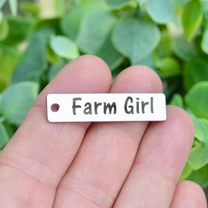 Farm Girl Custom Laser Engraved Stainless Steel Charm CC956 - Etsy