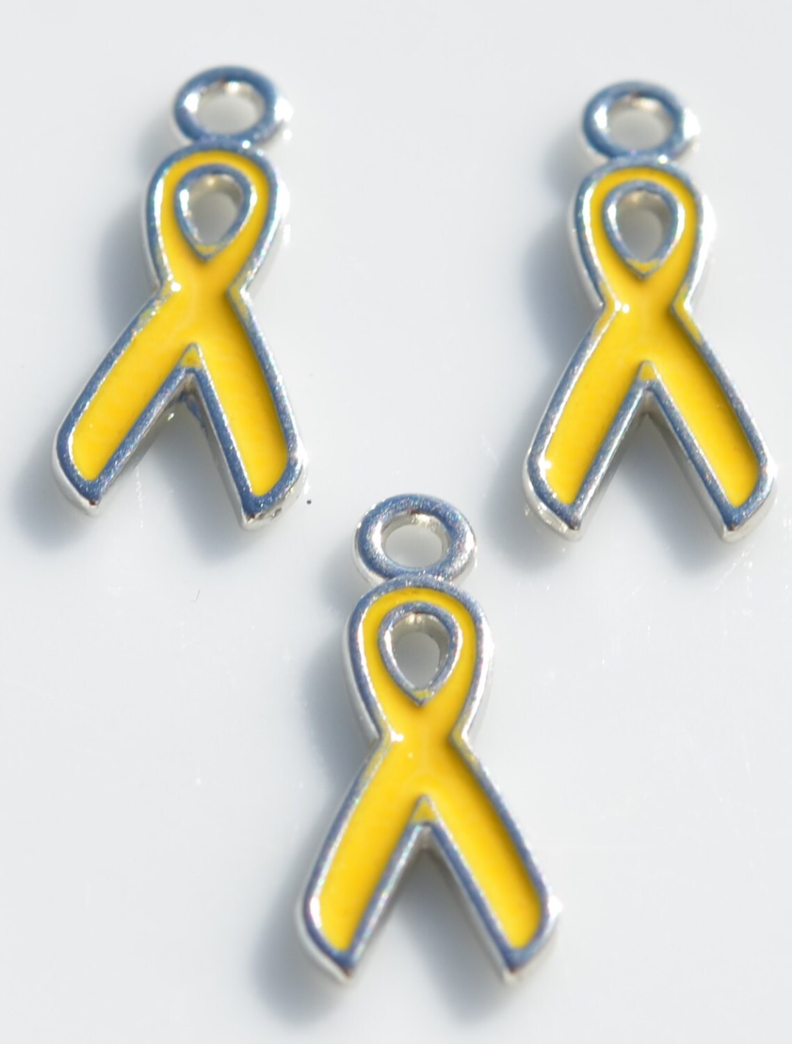 1 Yellow Enamel Cancer Awareness Ribbon Charm SC3044 - Etsy