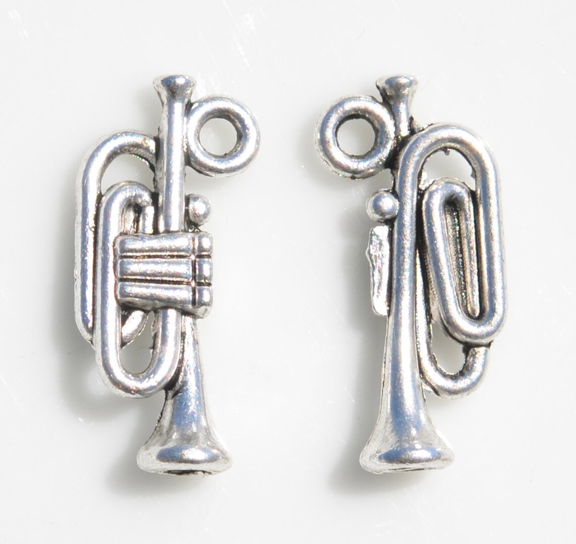 1 Trumpet Silver Tone Charm SC1923 - Etsy