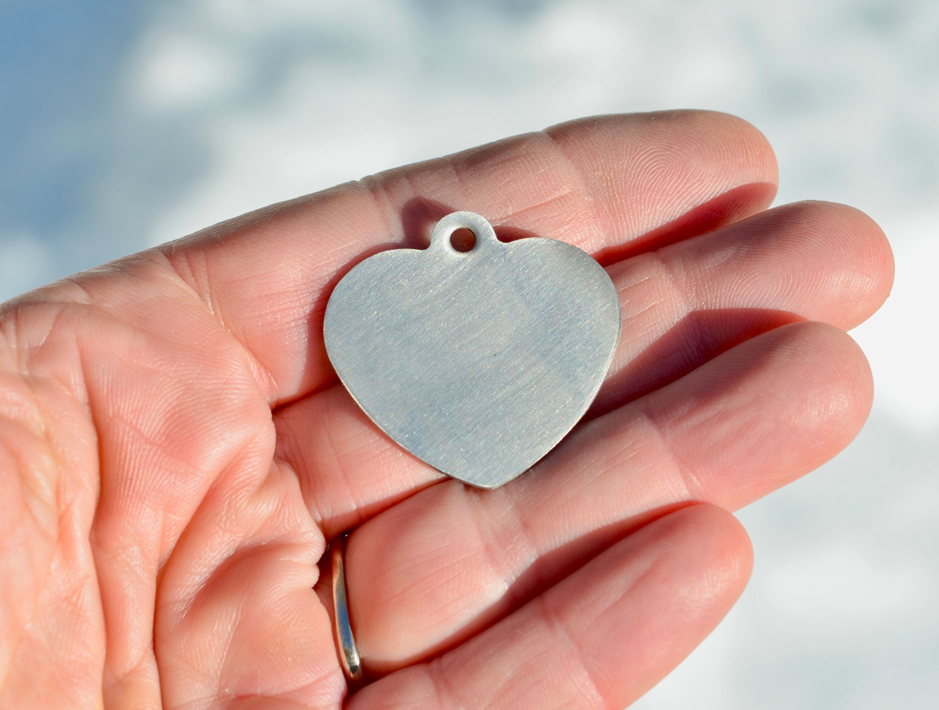 Personalized Stainless Steel Large Heart Charm Laser Engrave - Etsy